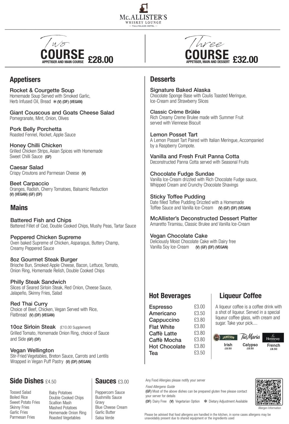 Afternoon Tea Menu - Tullyglass House Hotel Ballymena